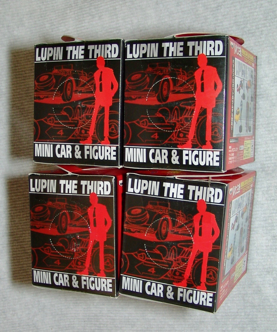 NEW SEALED Banpresto LUPIN the 3rd MINI CAR & FIGURE SET COMPLETE 4 pc ...