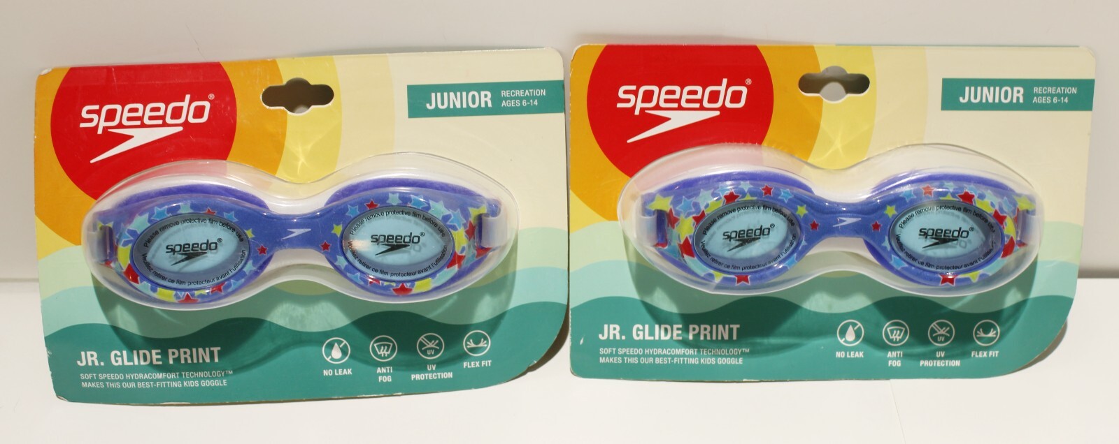 SEALED Speedo Jr. Swim Goggles Glide Print Recreation 6-14yrs 2pk | eBay
