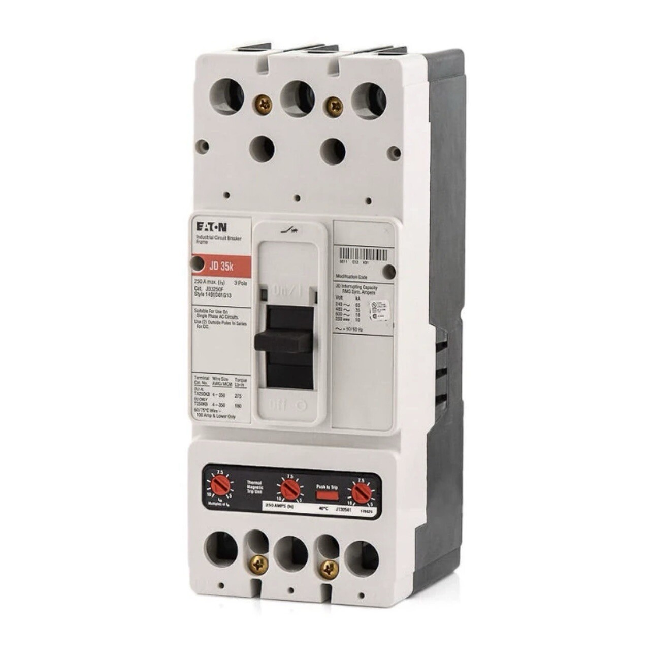 Eaton/Cutler-Hammer JD3250 3 Pole Circuit Breaker Brand Eaton/Cutler ...