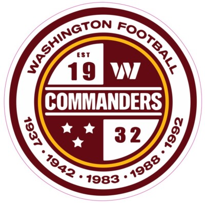 Washington Commanders Football Vinyl Decal Sticker Car Truck Bumper ...