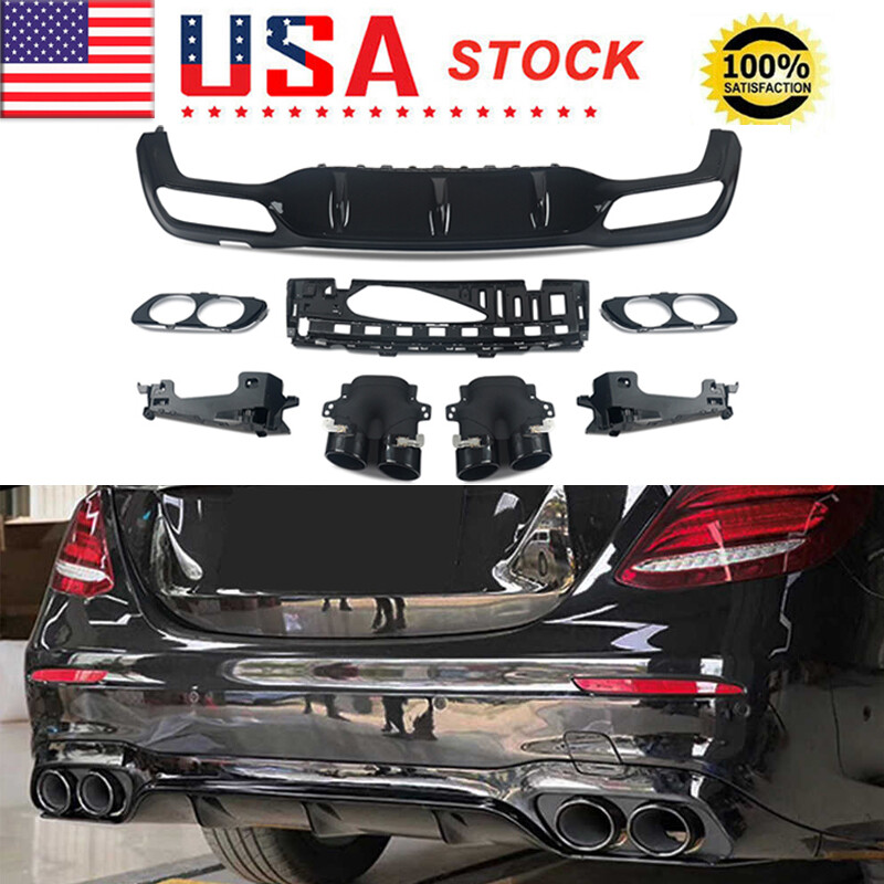 For 2016-2020 Mercedes Benz W213 E300 E43/E53 Rear Diffuser W/ Exhaust ...
