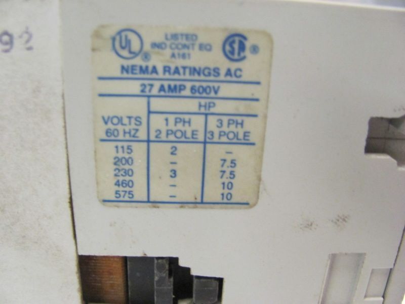 CUTLER-HAMMER AN16DNO STARTER NEMA SIZE1 27A 3POLE 120V USED | eBay