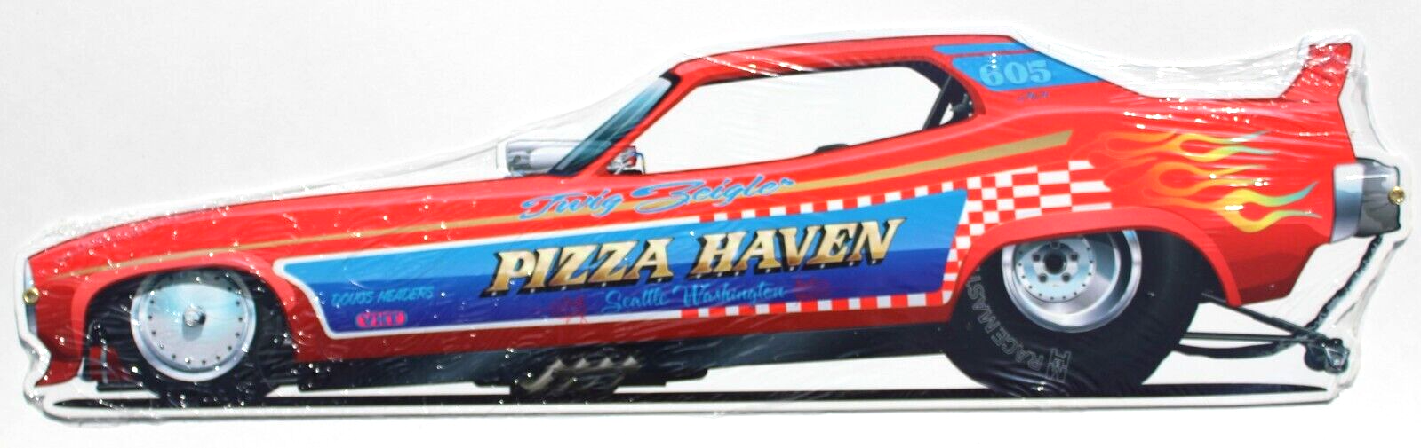 TWIG ZEIGLER Pizza Haven Nitro Funny Car Metal Garage Wall Sign NHRA 5. ...