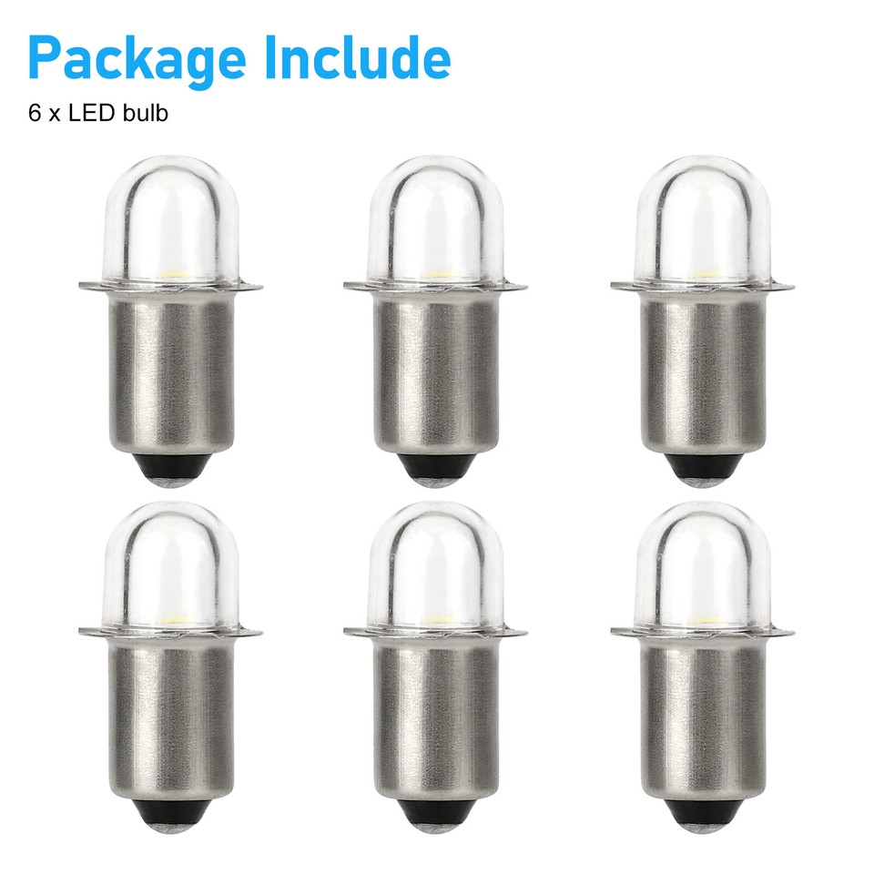 6PCS P13.5S Bright LED Flashlight Torch Light Bulb Mini Upgrade ...