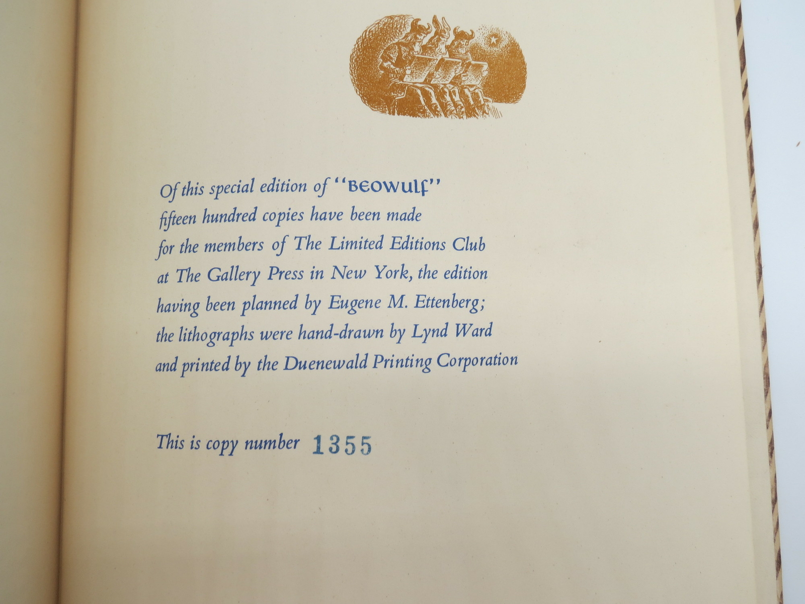 BEOWULF Leonard, William Ellery; Lynd Ward LIMITED EDITIONS CLUB | eBay