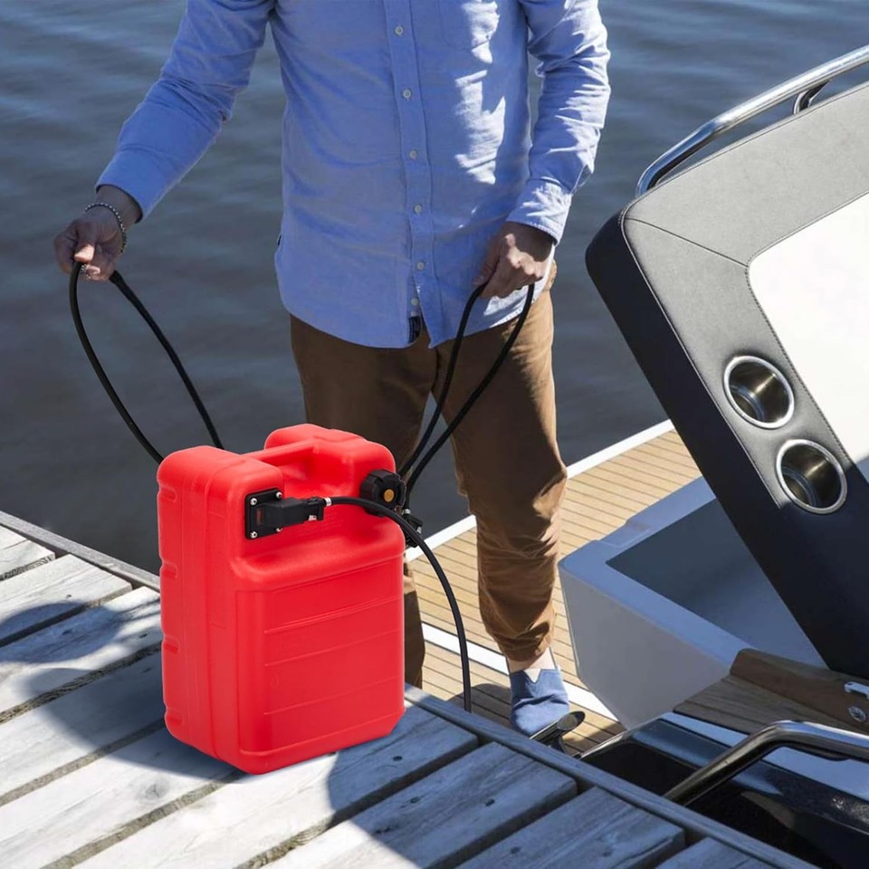 6 Gallon 24L Portable Marine Tank External Fuel Tank Outboard Boat ...