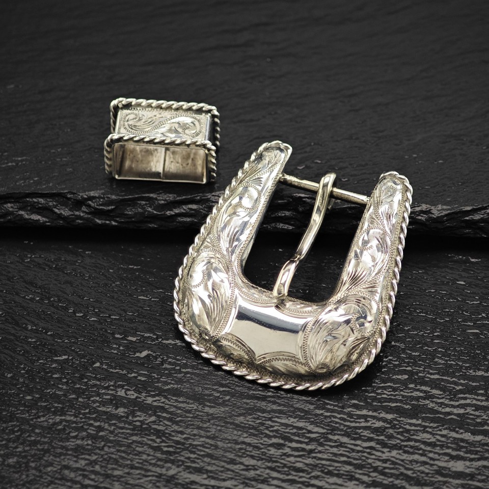 Floral Western Buckle Sterling Silver Ranger Belt Buckle Notch by ...