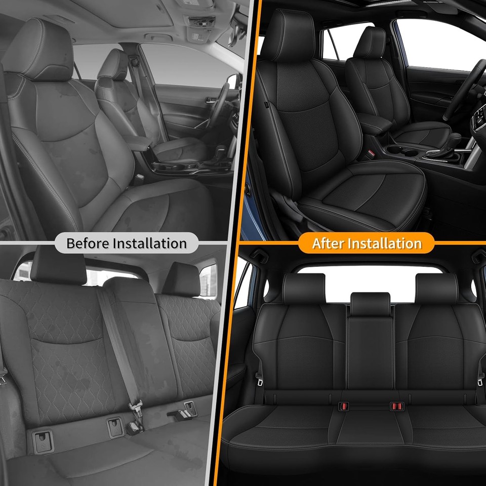 Car Seat Covers Full Set Custom For Toyota Corolla Cross 2022-2025 Faux ...
