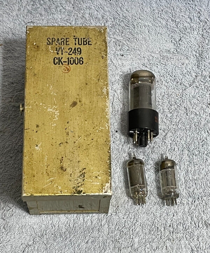 WWII Signal Corps metal SPARE vacuum TUBE box VT-249 CK-1006 6V6 6BE6 ...
