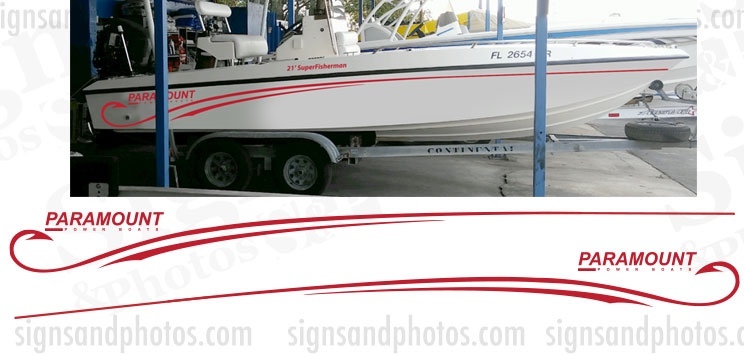 Paramount Boat Logo Red Graphic Decals | eBay