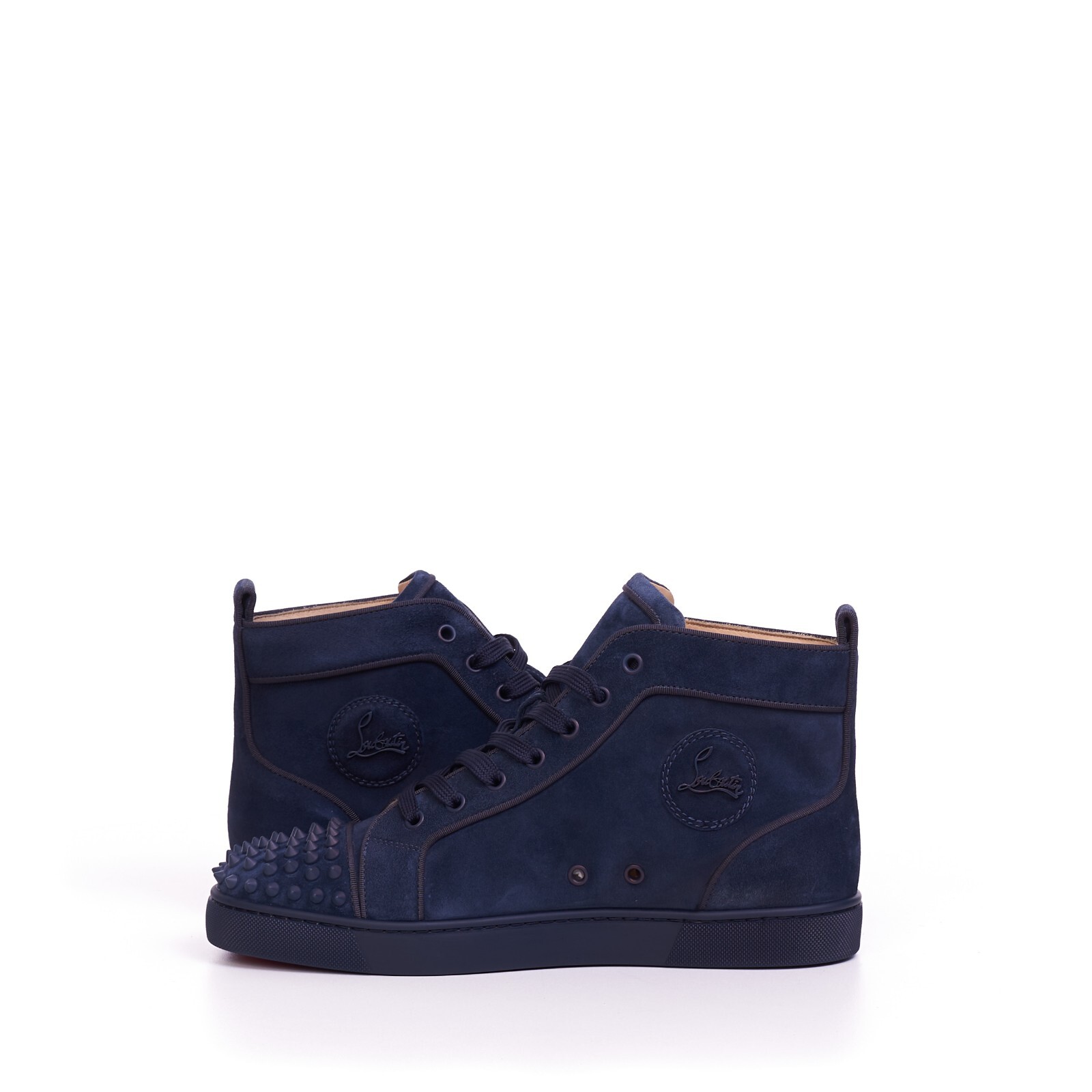 CHRISTIAN LOUBOUTIN 995$ Rock Blue Suede LOU Spikes Orlato High-Top ...