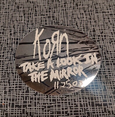 Korn Take a Look in The Mirror round reflective sticker 3" Official | eBay