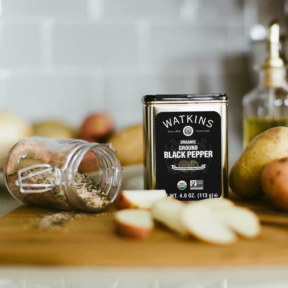 Watkins Pure Ground Black Pepper, 4 oz. Tin,Seasoning, cooking, flavor ...