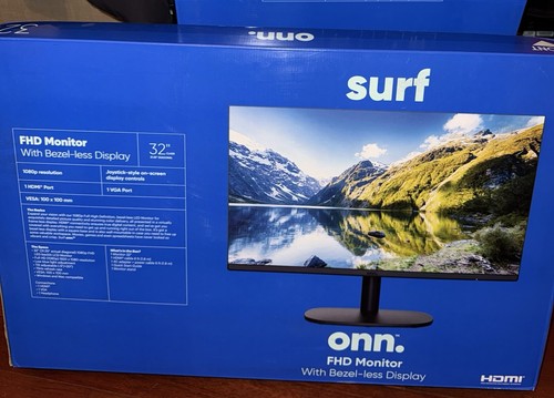 ONN . 32" FHD Monitor with Bezel-less Display Brand New | eBay