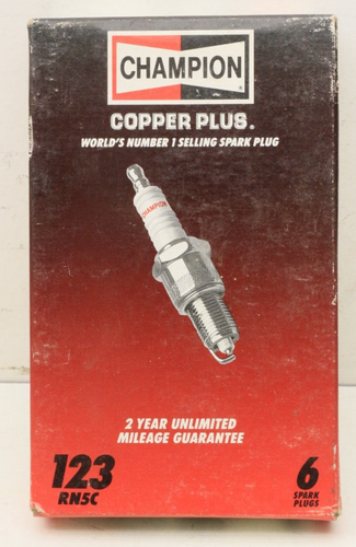 LOT OF Six 6 Copper Plus Champion Spark Plugs 123 RN5C 37551155736| eBay