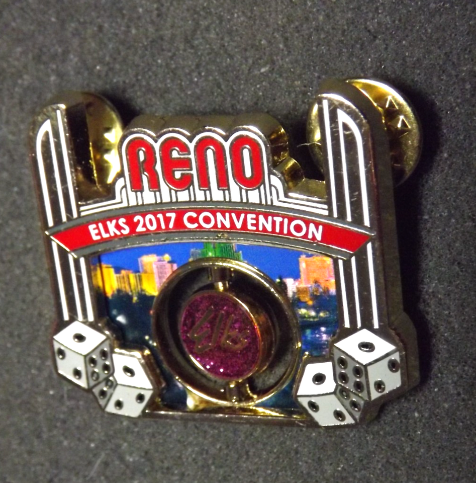 Elks BPOE Reno 2017 Convention Heavy Unique Lapel Pin Twirling Logo in ...