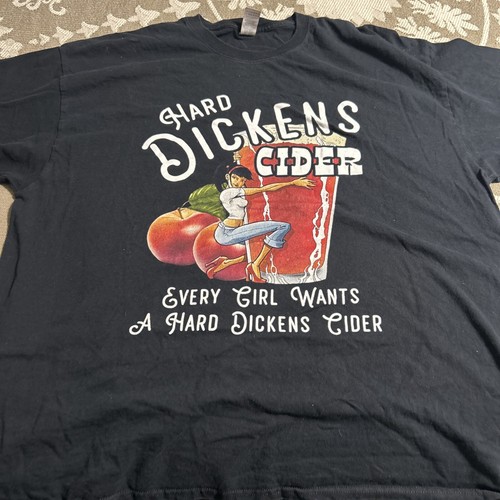 Hard Dickens Cider T-Shirt Blk XXL Gildan 100% Cotton | eBay