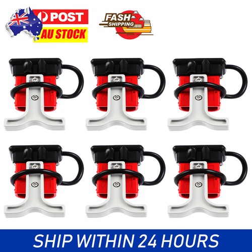 6x Anderson Style Plug Connectors 50 AMP T Handle Dust Cap Cover Solar ...