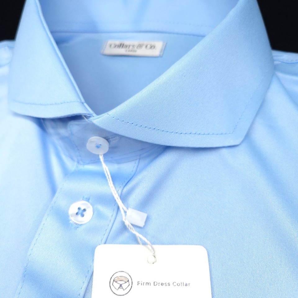 Collars & Co Performance Polo Shirt -L- BLUE LIGHTWEIGHT POLY Dress ...