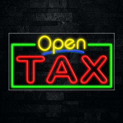 Tax LED Neon Sign 33"L x 18"H #35584 | eBay