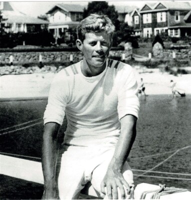 Young JFK on the water in a sailing boat gay man's Kennedy collection ...