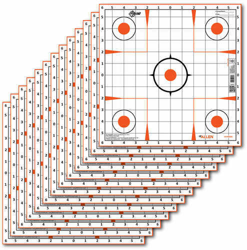 Allen 15333 EZ Aim Paper 12" X Sight-In Grid White/Orange Pack | eBay