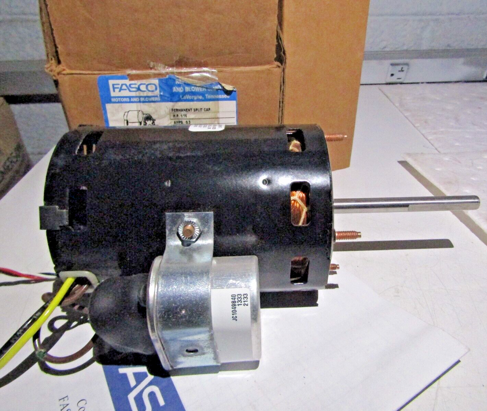 🔥NEW FASCO D1184 1/16 HP DRAFT INDUCER CAP. MOTOR 460VAC 3450 RPM 1 ...