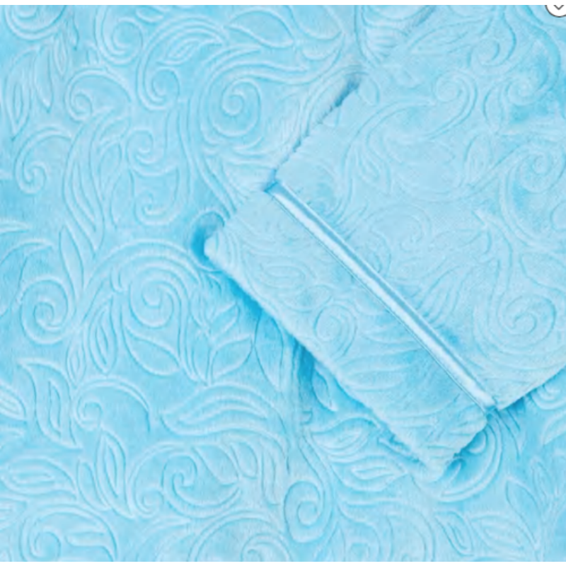 Jasmine Rose Plush Snap Robe Light Blue Womens Small | eBay