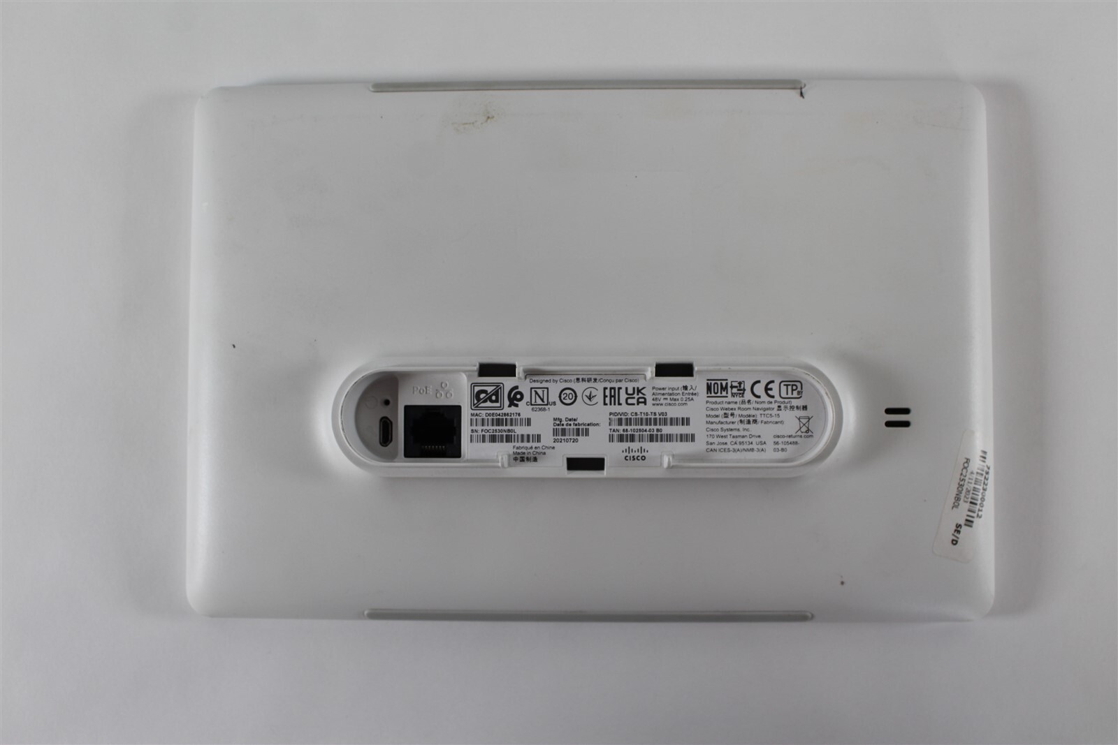 Cisco TTC5-15 10.1" WUXGA Touch LCD Webex Room Navigator CS-T10-TS No ...