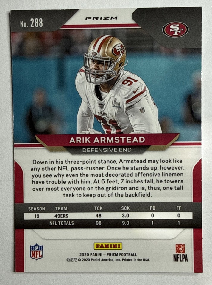 2020 Panini Prizm Red White Blue Arik Armstead Card# 288 | eBay