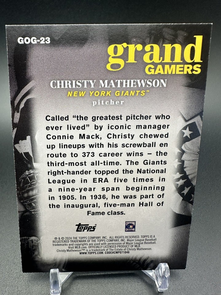2024 Topps Grand Gamers #GOG-23 Christy Mathewson New York Giants | eBay