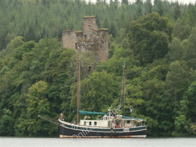 Photo 6x4 A two masted craft moored by Invergarry castle on Oich c2009 ...