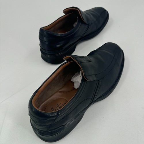Clarks Escalade MENS Black Leather Slip On Round Toe Loafers Shoes SIZE ...