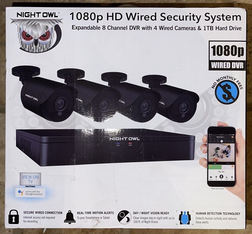 💥FREE SHIP Night Owl 8-Channel 4 Cameras 1080p DVR Security ...