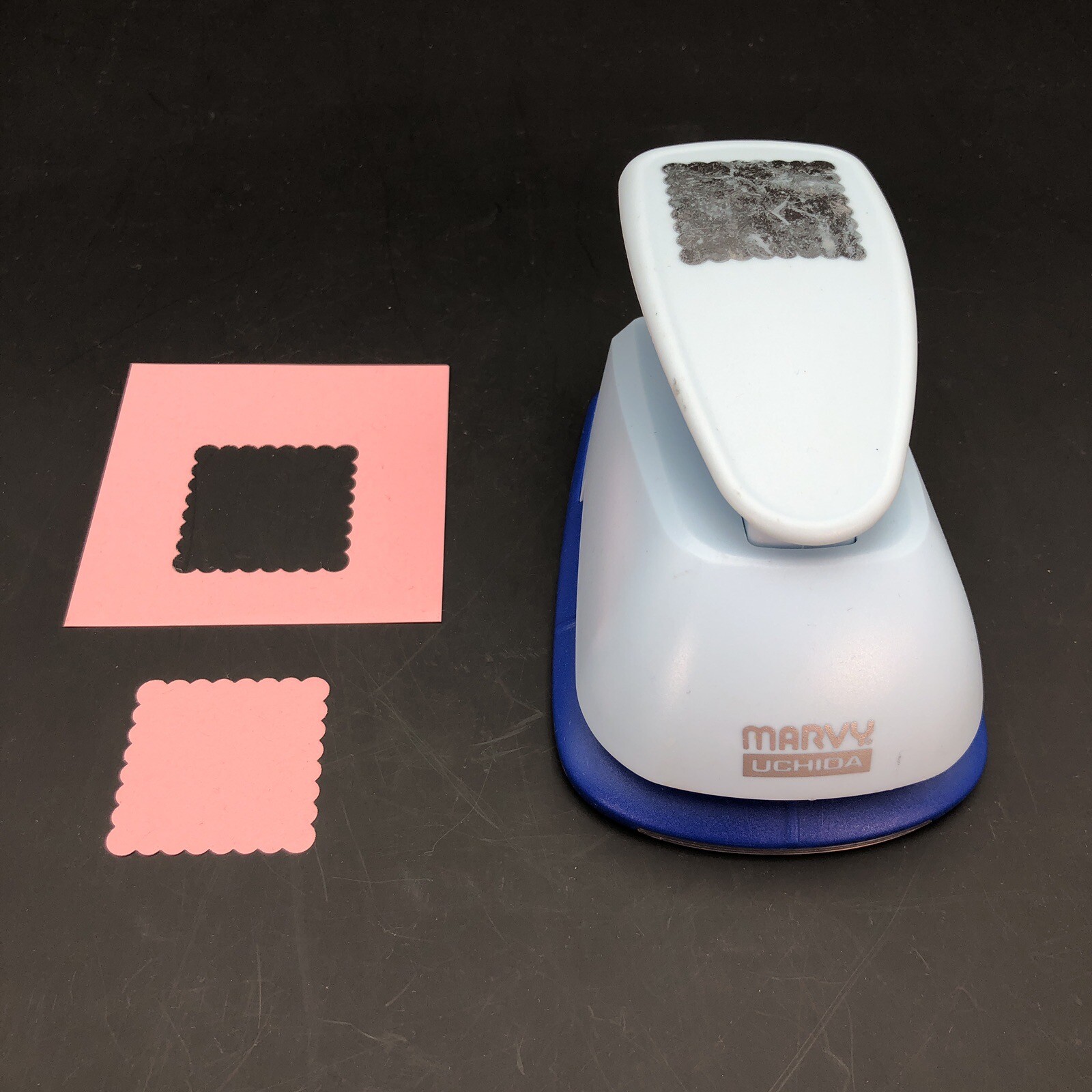 Marvy Uchida 1.5 x 1.5 inch Scalloped Square Paper Punch LVSJCP Scrap ...