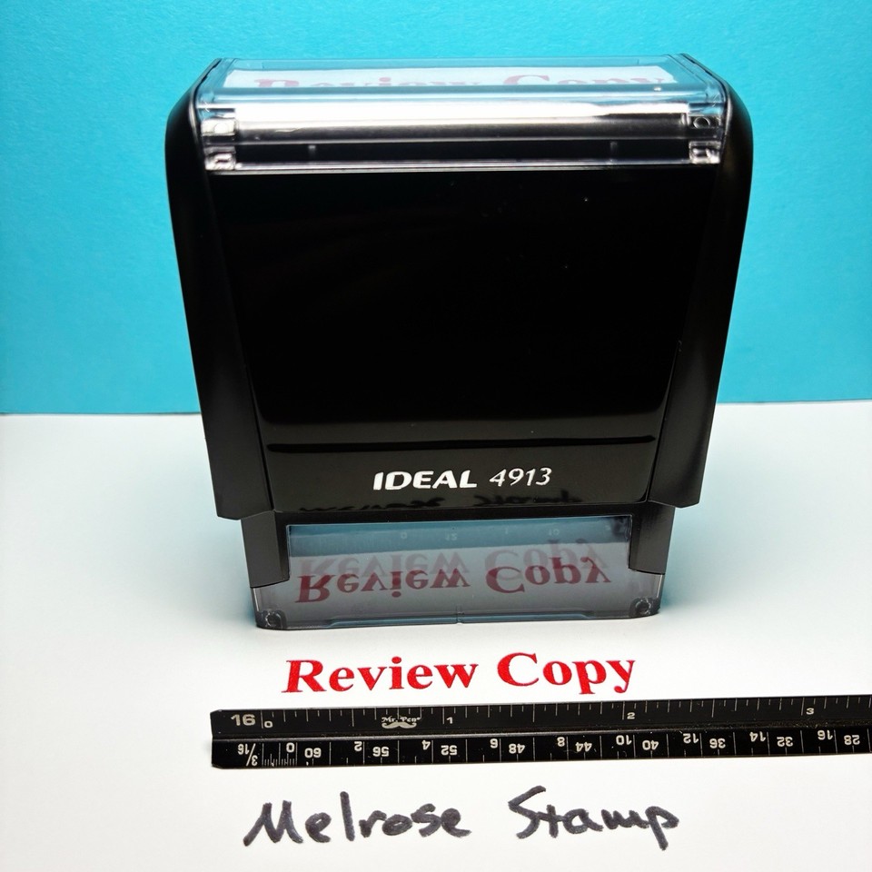 Review Copy Rubber Stamp Self Inking Red Ink Ideal 4913 | eBay
