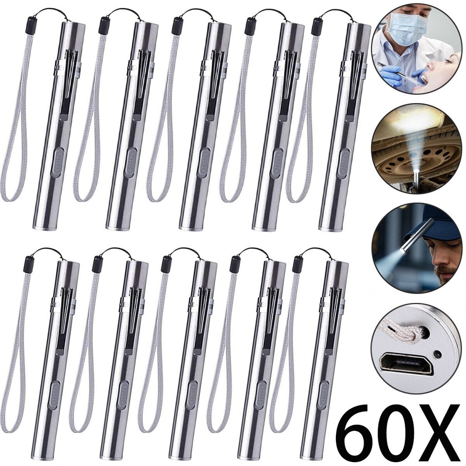 Rechargeable Medical Pen Light Flashlight Portable Mini Torch f/Doctor ...