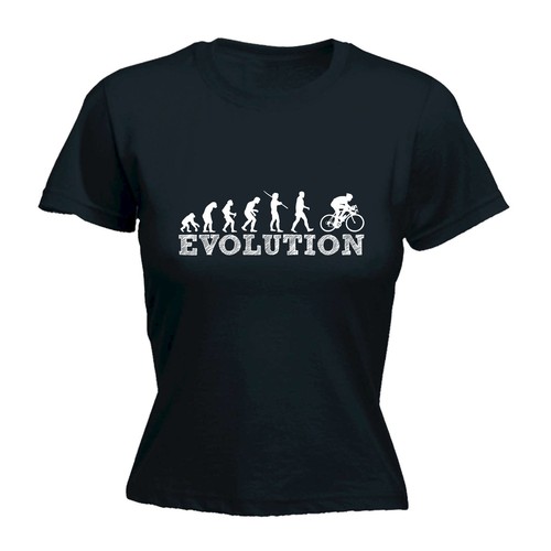 Evolution Bicycle Racer - Funny Novelty Womens T-Shirt Tshirt Gift ...