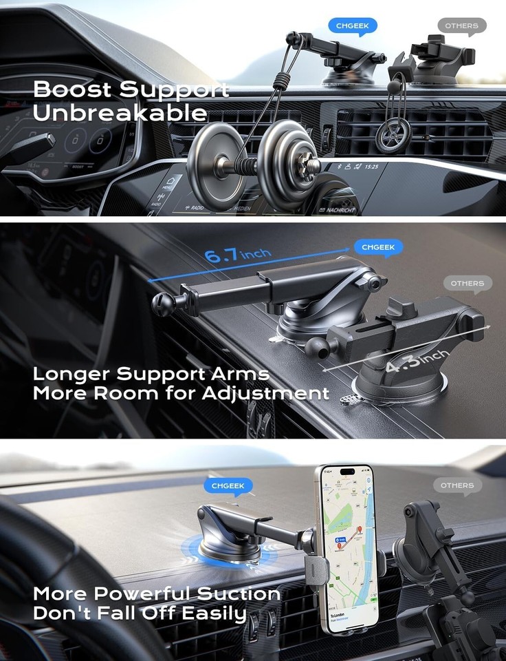 NEW Wireless Car Charger 15W Fast Charging Auto Clamp Car Charger Phone ...