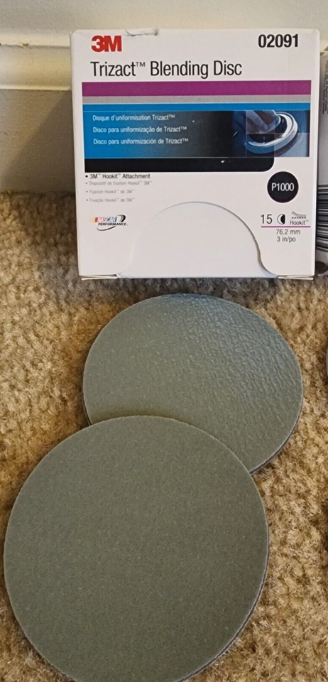3M Trizact 3" Discs 1000 - 1500 - 3000 & 5000 grit. 2 Of Each Grit. (8 ...