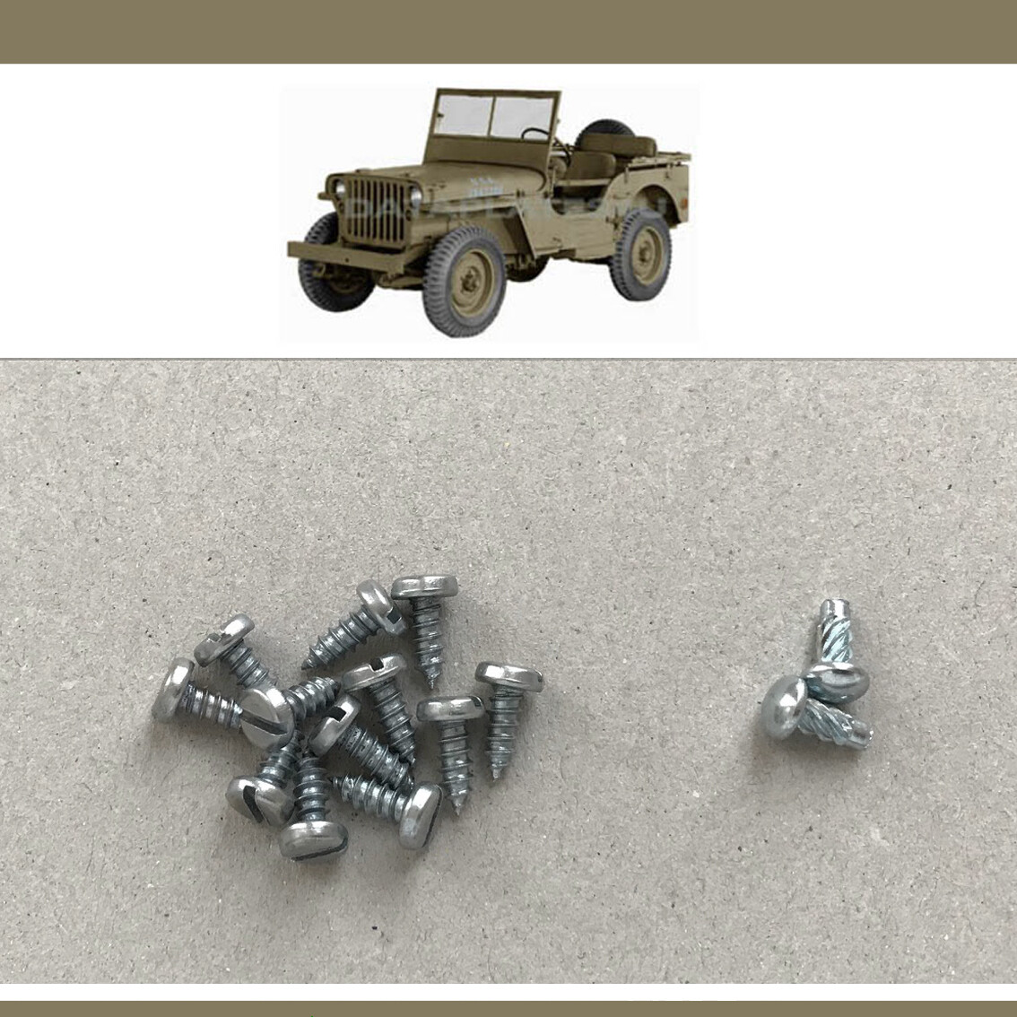 WILLYS MB DATA PLATE ATTACHING HARDWARE PAN HEAD SLOTTED SCREWS JEEP ...