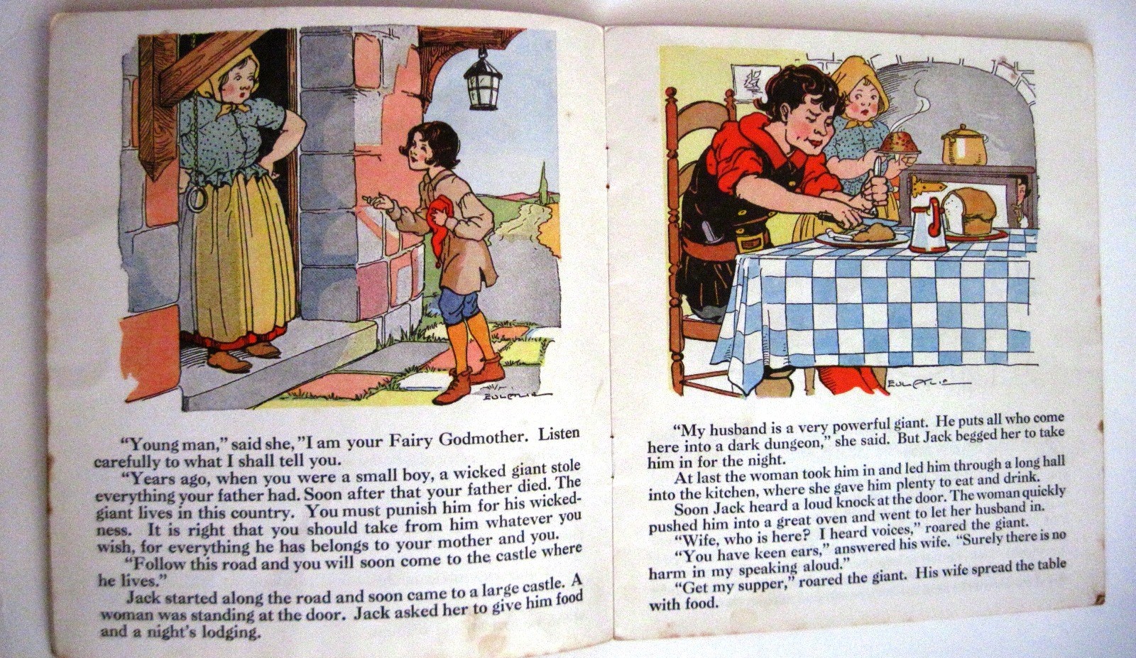 1934 "Jack & Beanstalk" Child's Book -Platt & Munk Illust. by "EULALIE ...