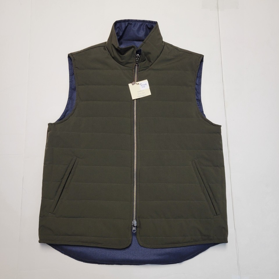 NEW Hagen Carmel REVERSIBLE Full Zip Vest Men's MEDIUM M Navy Green ...