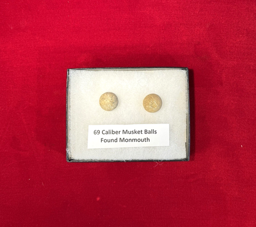RARE REVOLUTIONARY WAR 69 CALIBER 2 MUSKET BALLS FROM BATTLE OF ...