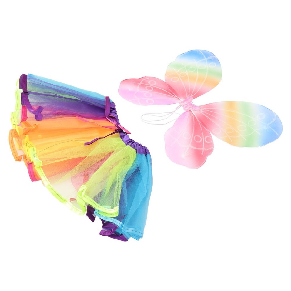 1 Set Party Dance Costumes Cosplay Fairy Kids Wings and Tutu Skirt ...