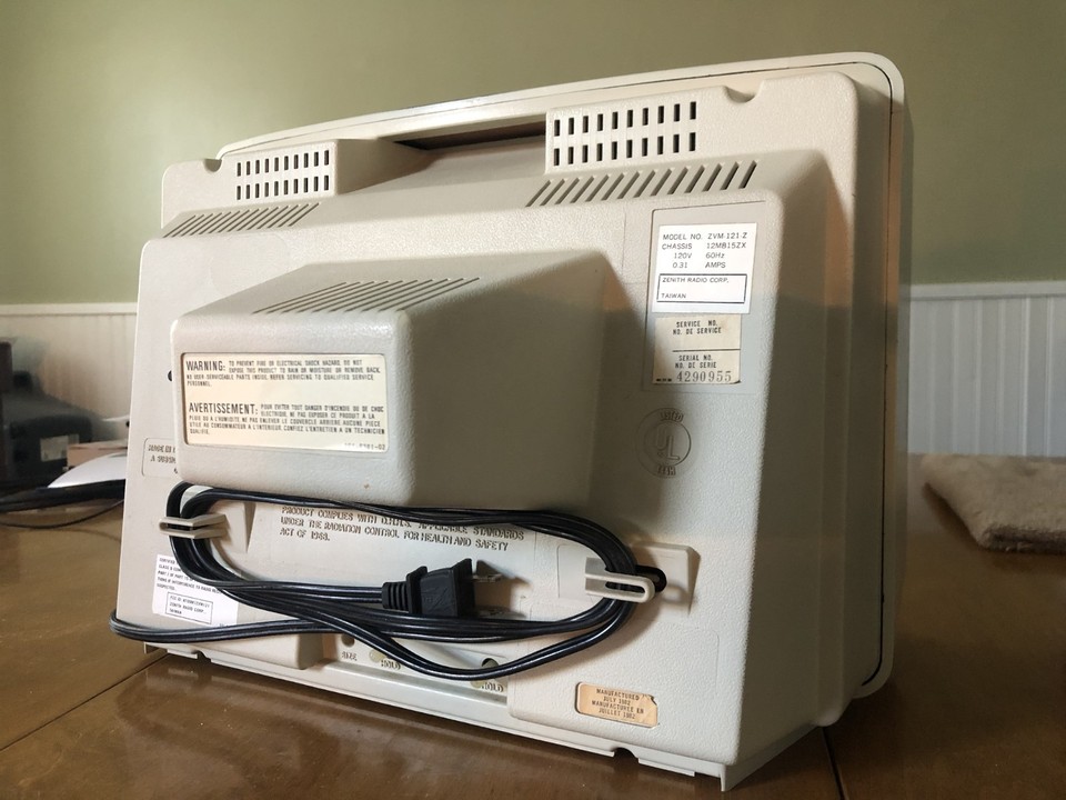 Zenith ZVM-121 12" Composite Monochrome Monitor | eBay