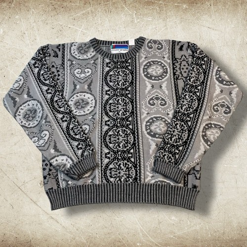 Vintage 90’s Sweater Graphix Men’s Paisley Print Pullover Sweater Size ...