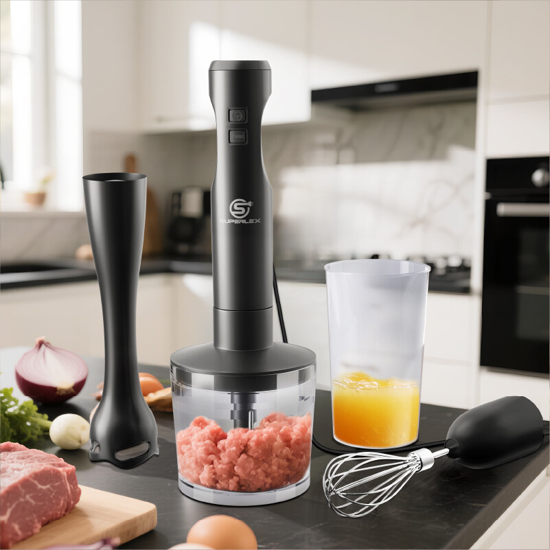 SUPERLEX 4 in 1 Electric Stick Blender Set & Food Processor Whisk ...
