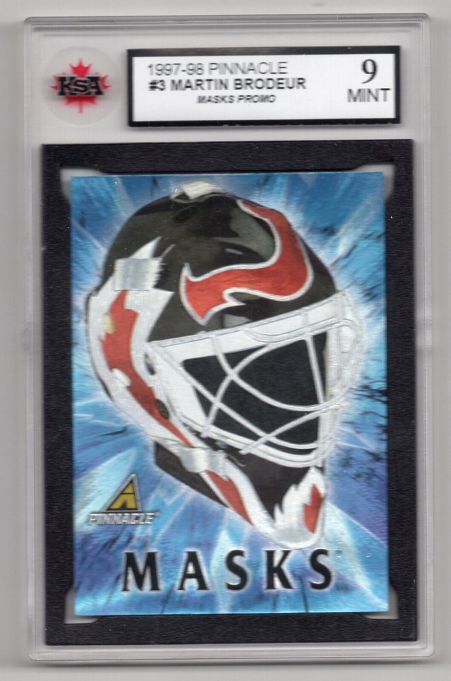 1X MARTIN BRODEUR 1997 98 Pinnacle Masks #3 PROMO SAMPLE PROTOTYPE KSA ...