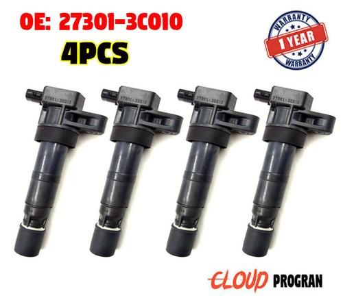 4PCS Ignition Coil 27301-3C010 For Hyundai Azera Genesis Santa Fe Kia ...